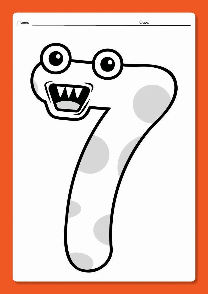 Printable Monster Numbers Coloring Pages Worksheets for Kids ...