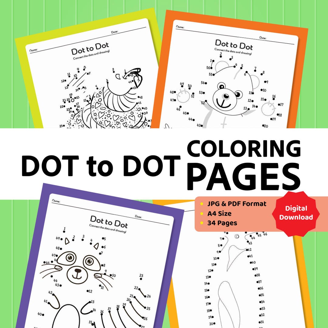34 Dot to Dot Printable Pages, 34 Printable Dot to Dot Coloring Pages ...