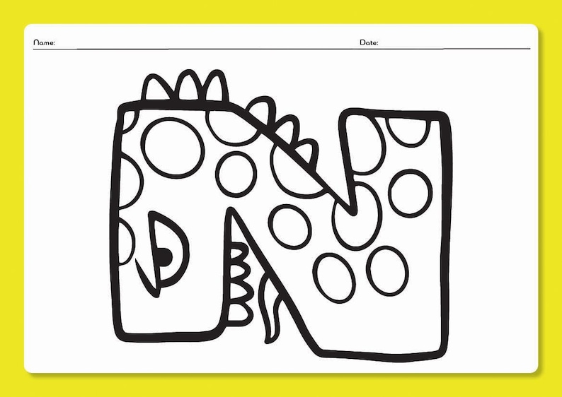 Printable Monster Alphabet Coloring Pages Worksheets for Kids ...