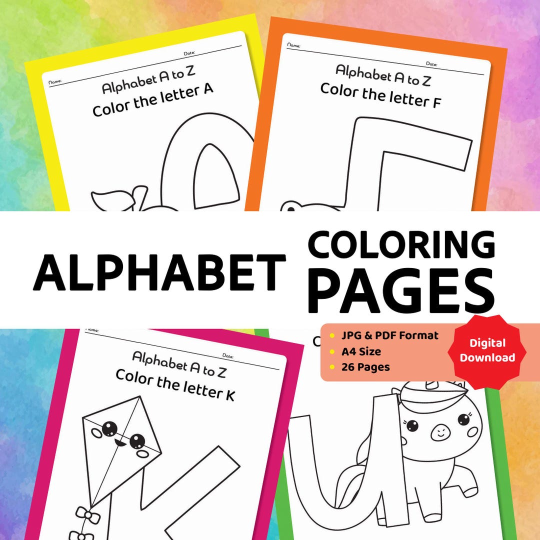 Printable Alphabet Coloring Pages Worksheets for Kids, Preschoolers ...