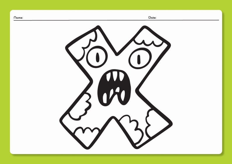 Monster Alphabet Coloring Pages A–Z | Preschool PDF - Etsy