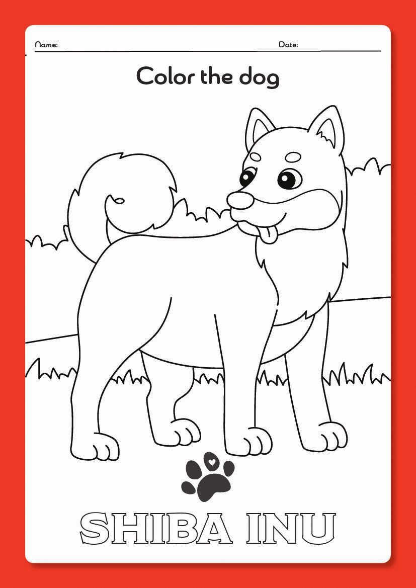 Dogs Coloring Pages: Preschool Kids Activity | Printable PDF - Etsy