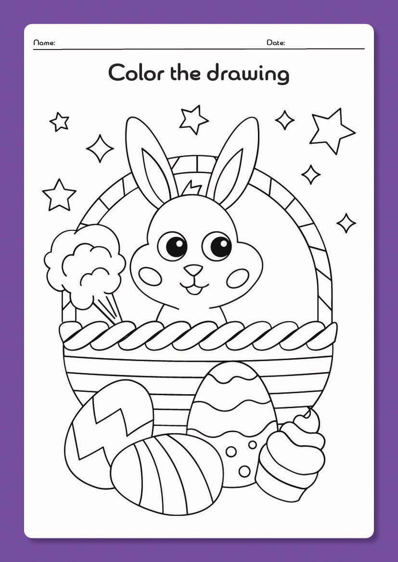 Easter Coloring Pages | 24 Printable Kids Activity PDF - Etsy
