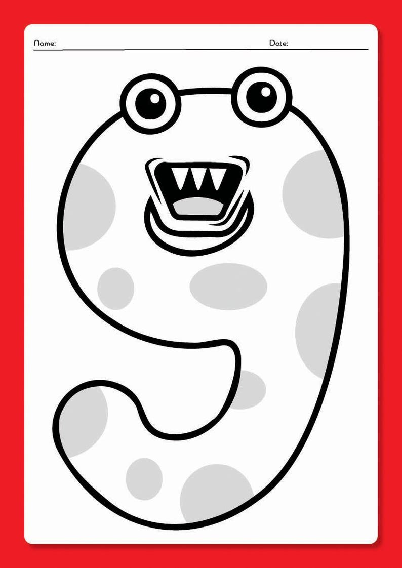 Printable Monster Numbers Coloring Pages Worksheets for Kids ...