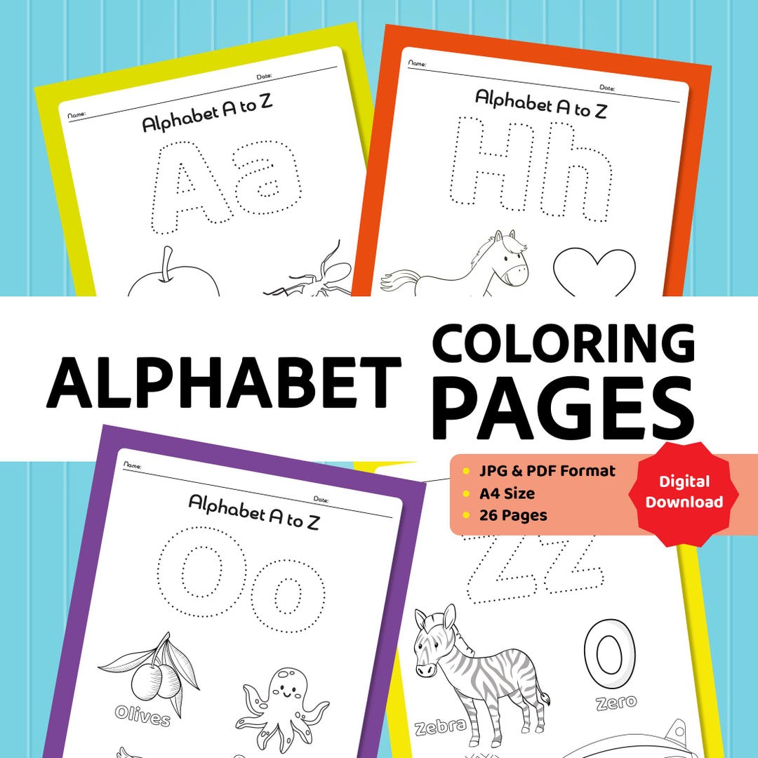 Printable Alphabet Coloring Pages Worksheets for Kids, Preschoolers ...