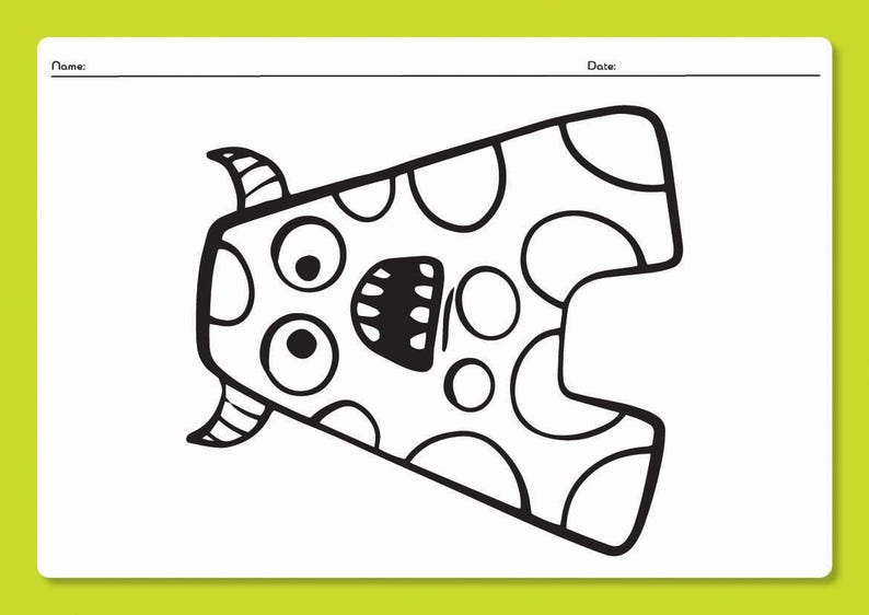 Monster Alphabet Coloring Pages A–Z | Preschool PDF - Etsy