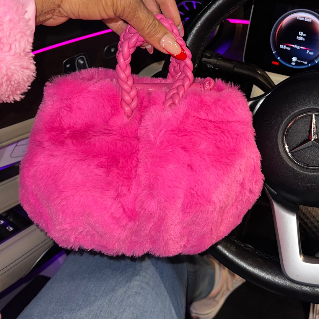 Warm Fuzzy Feeling Faux Fur Handbag Pink Etsy