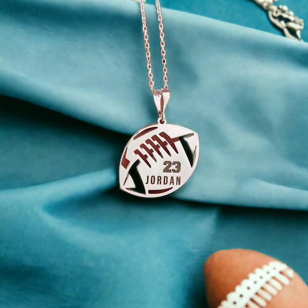 Football Necklace - Etsy