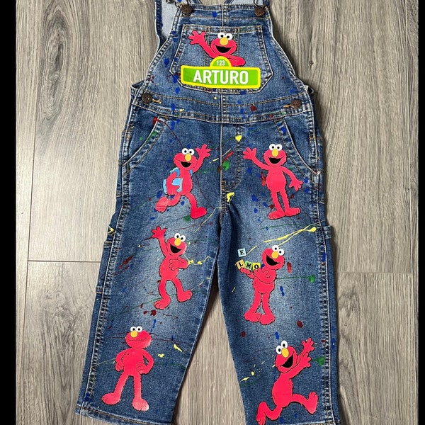 Elmo Overalls, Overalls Birthday Outfit, Custom Overalls, Sesame Street ...