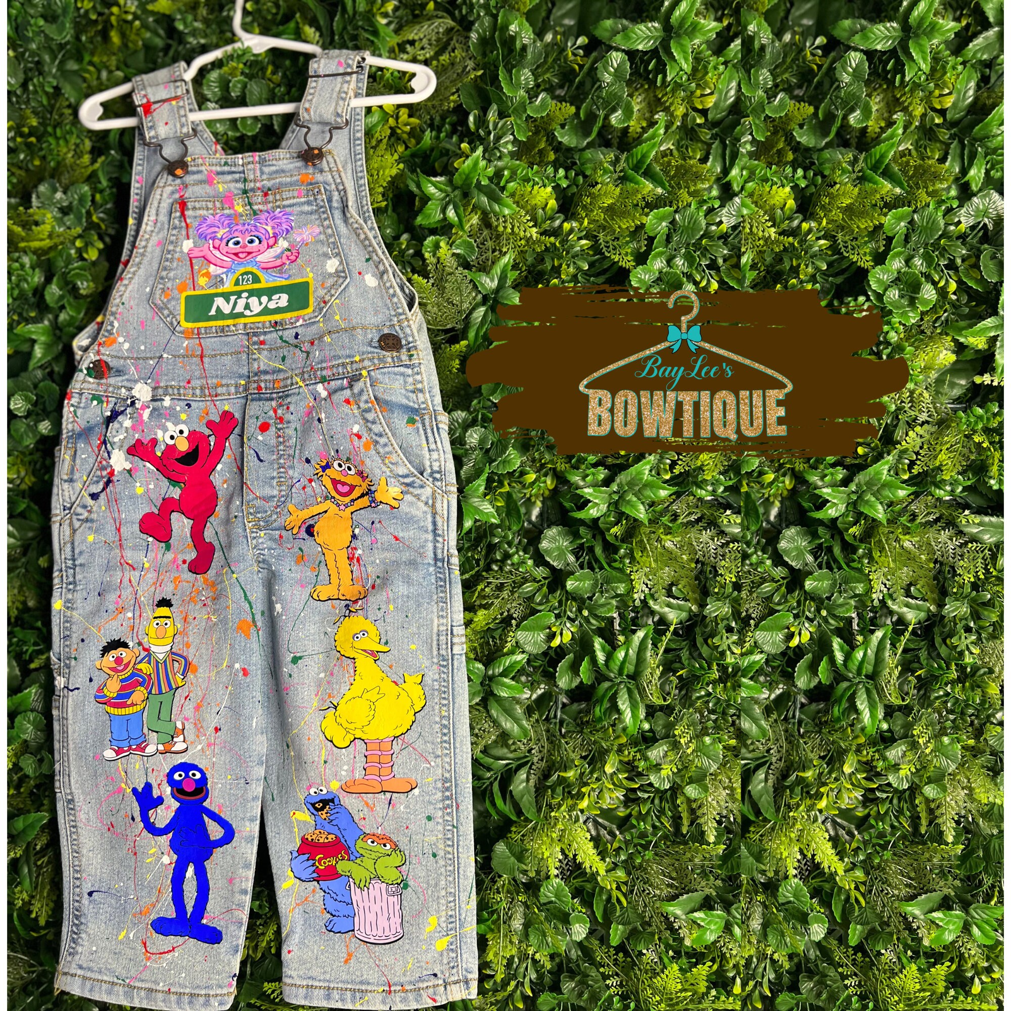 Overalls Birthday Outfit, Abby Overalls, Elmo and Friends, Sesame ...