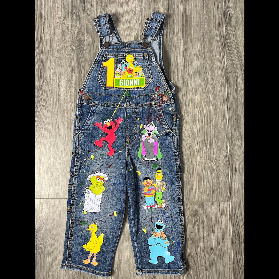 Elmo Overalls, Overalls Birthday Outfit, Custom Overalls, Sesame Street ...