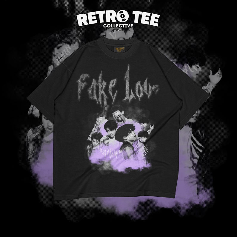 K-pop T-shirt BTS Bangtan Boys Fake Love T-shirt, Vintage Inspired K ...