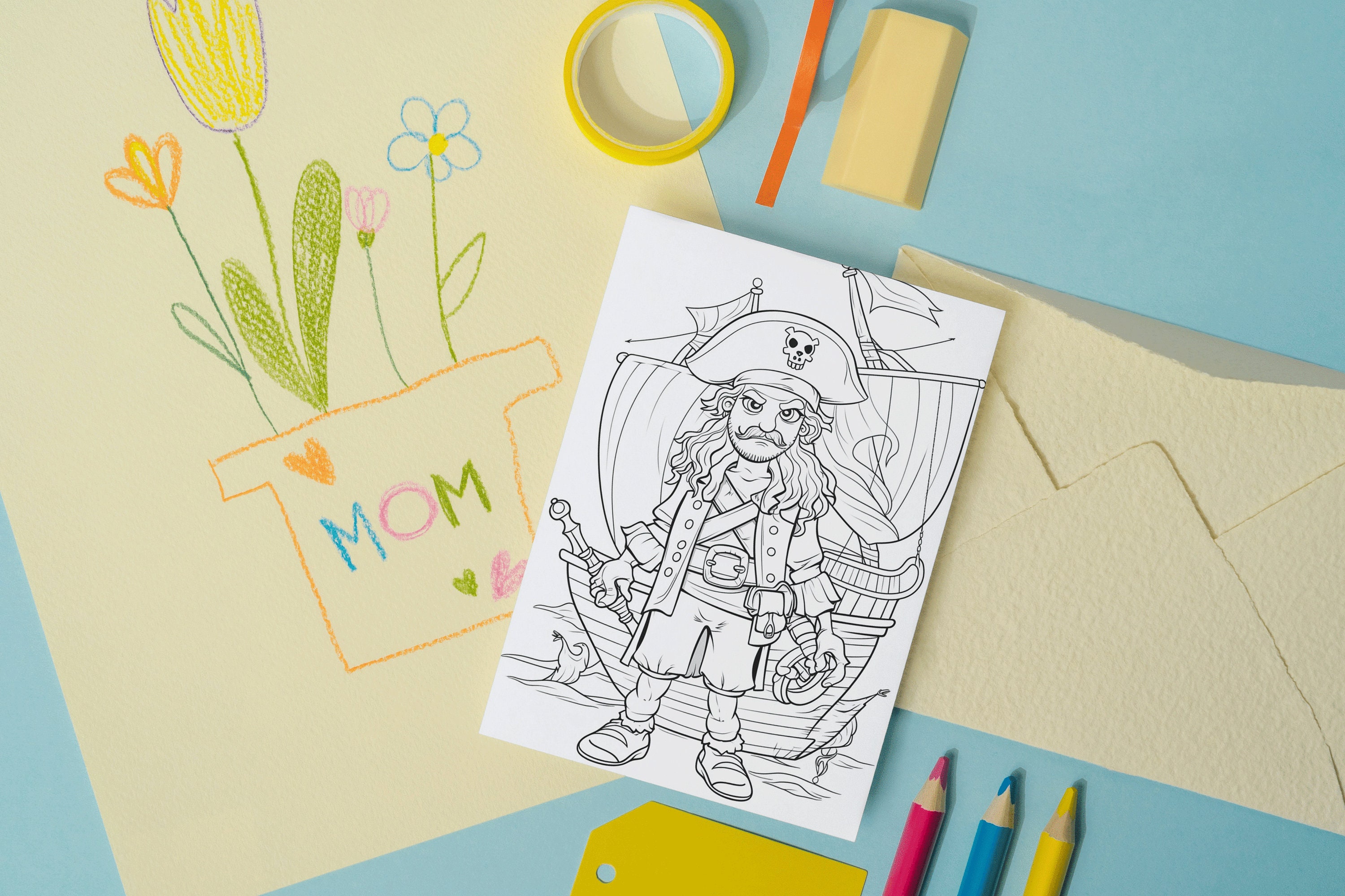 Pirate Coloring Pages INSTANT DOWNLOAD Printable Coloring Pages ...