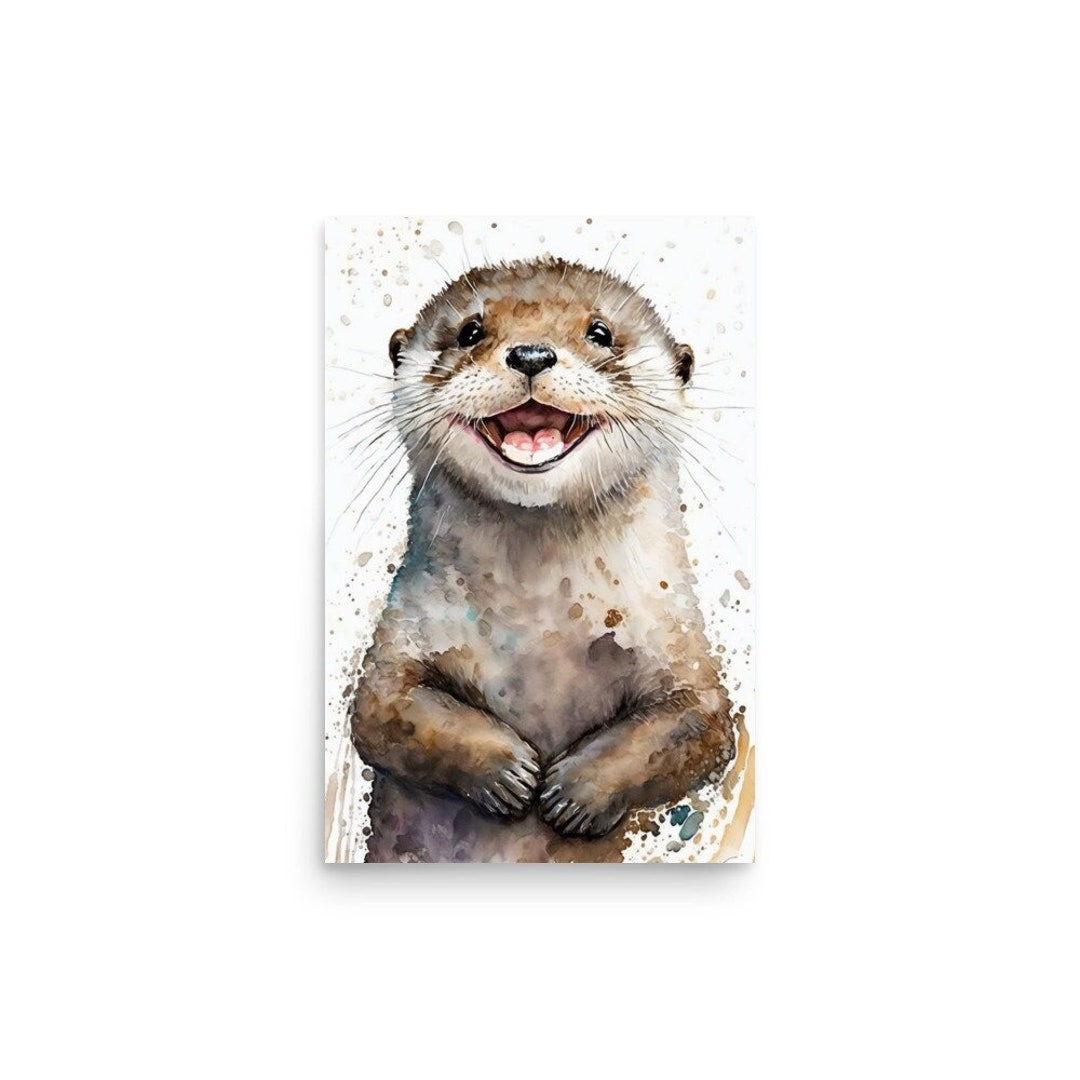 Watercolor Otter Print Watercolor Painting From Photo Nursery Mobile Ai ...