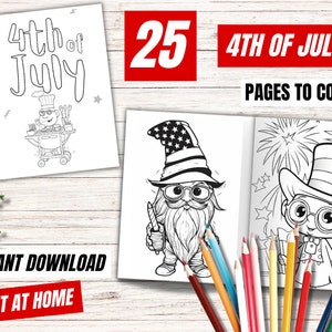 4th of July Svg Coloring Book | Fourth of July Coloring | 4th of July ...