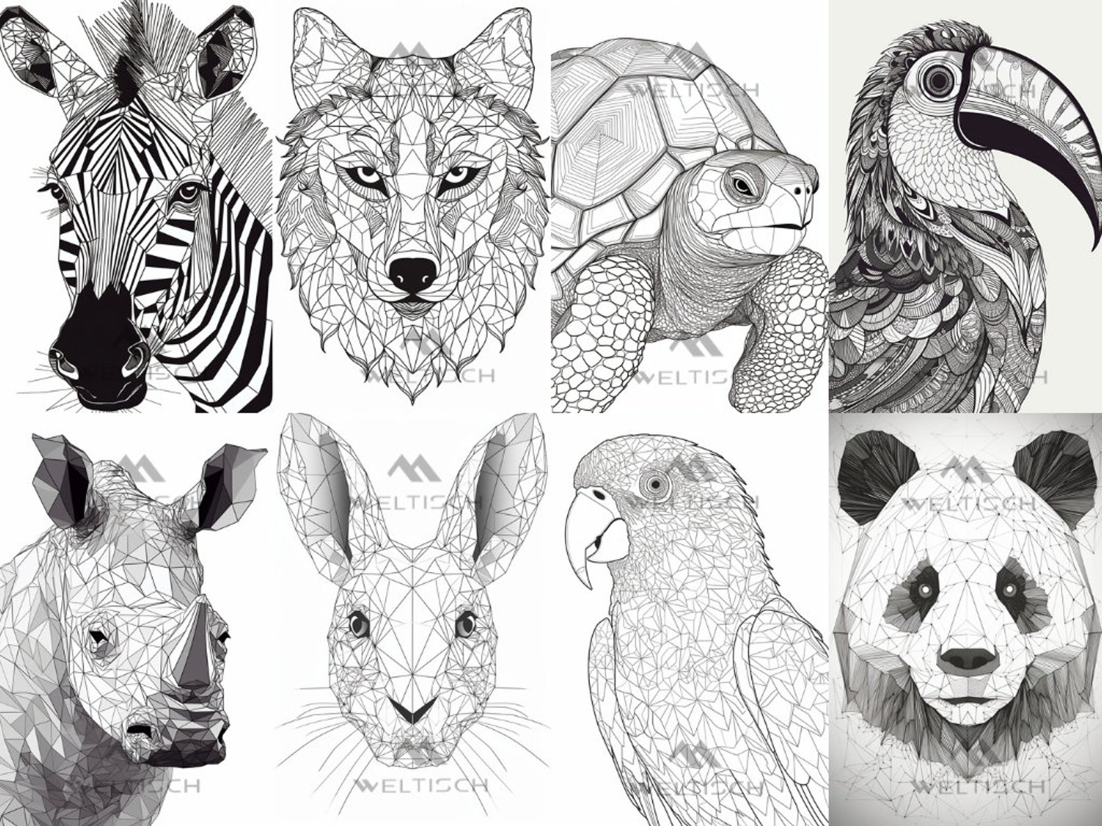 Grayscale Animal Coloring Pages | Adult Coloring Pages | Coloring Pages ...
