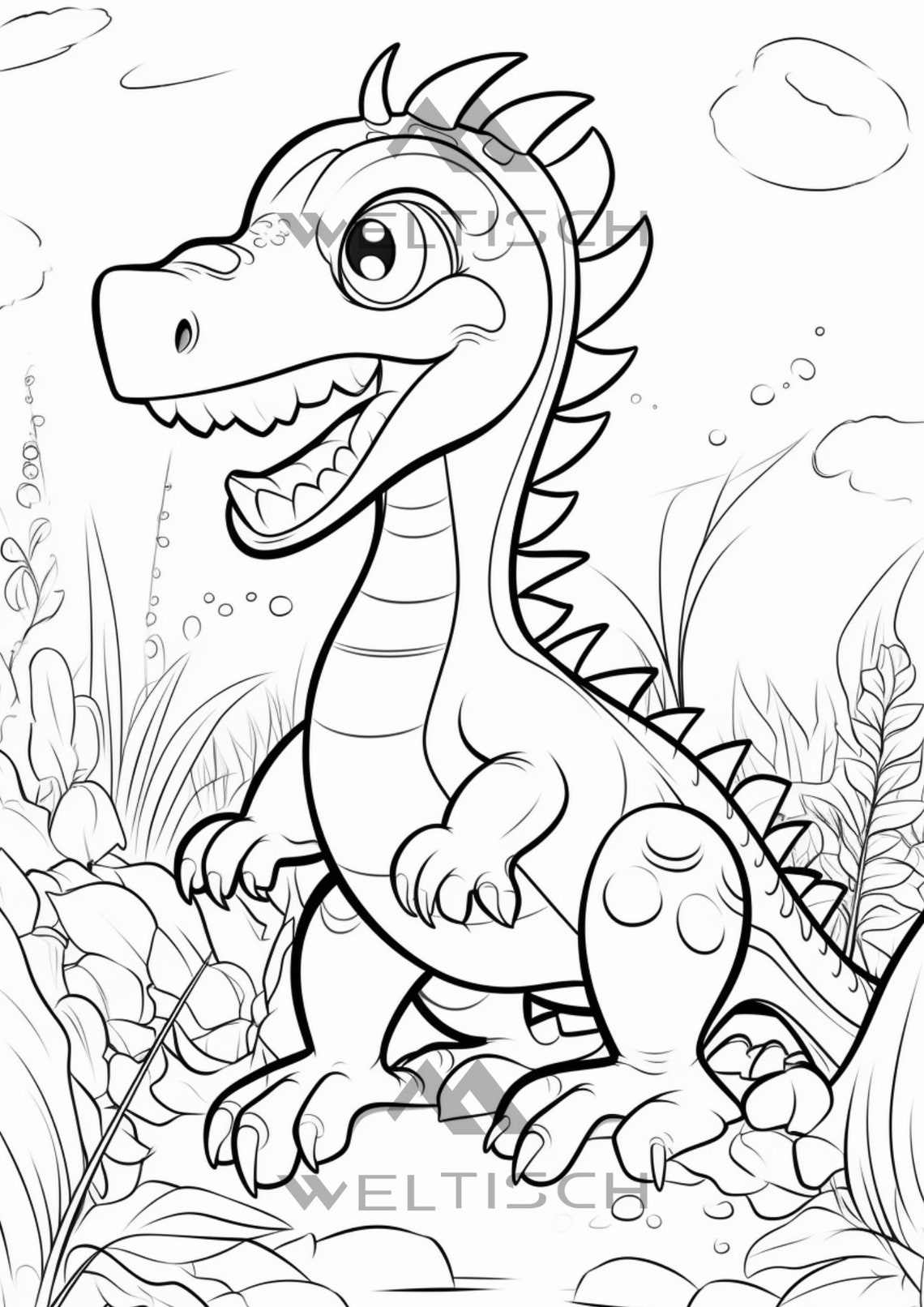 Dinosaur Coloring Pages Dinosaur Svg Dinosaur Birthday - Etsy