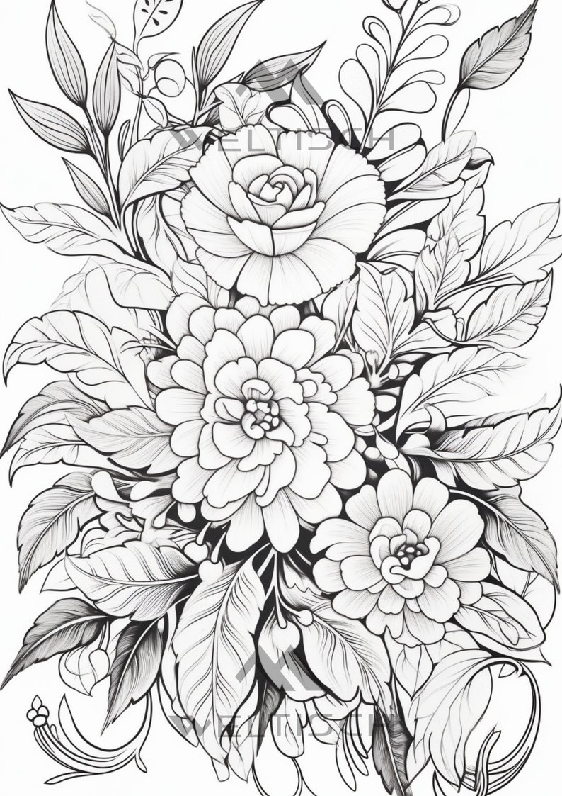Floral Coloring Pages | Adult Coloring Pages | Coloring Pages Printable ...