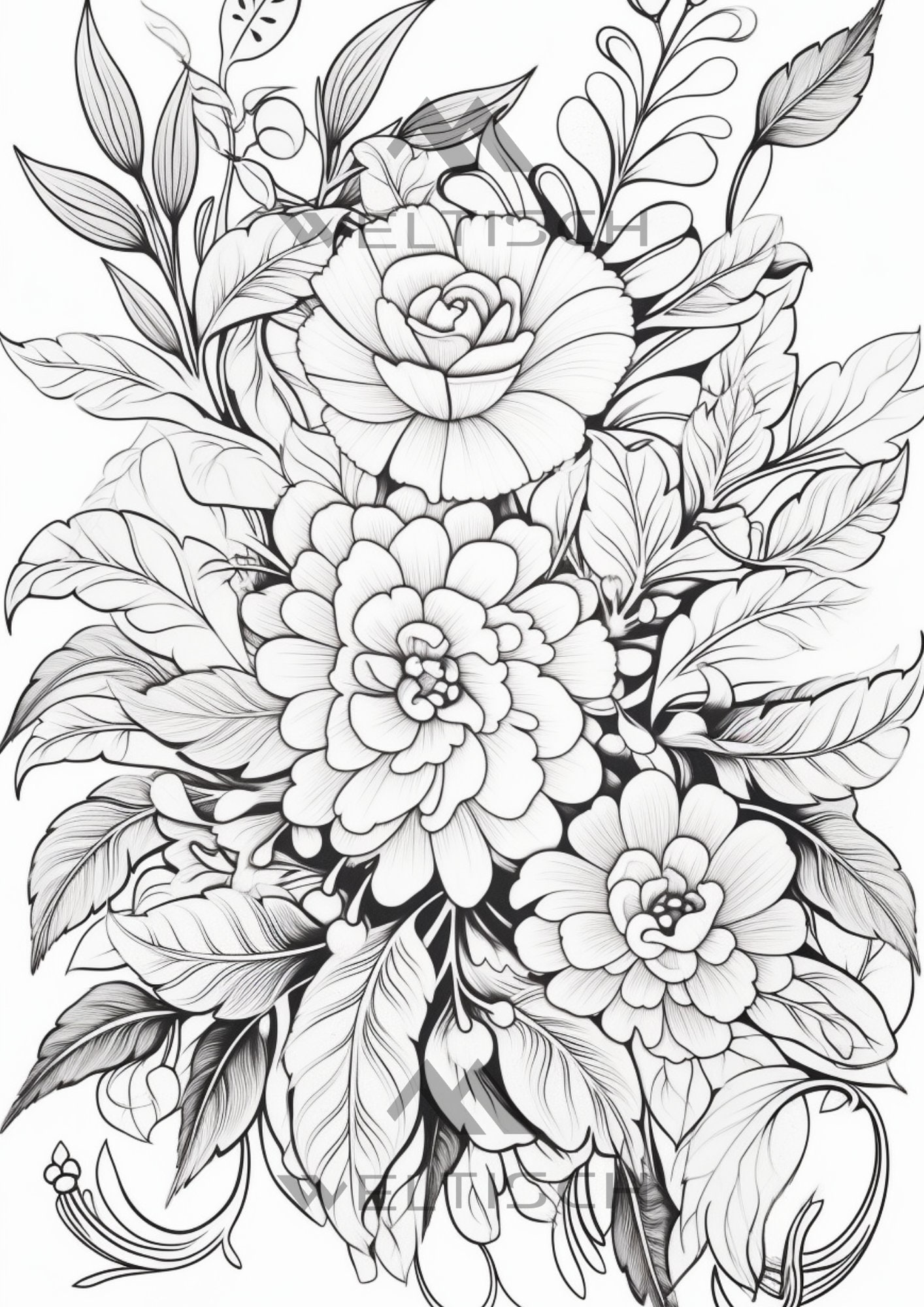 Floral Coloring Pages | Adult Coloring Pages | Coloring Pages Printable ...