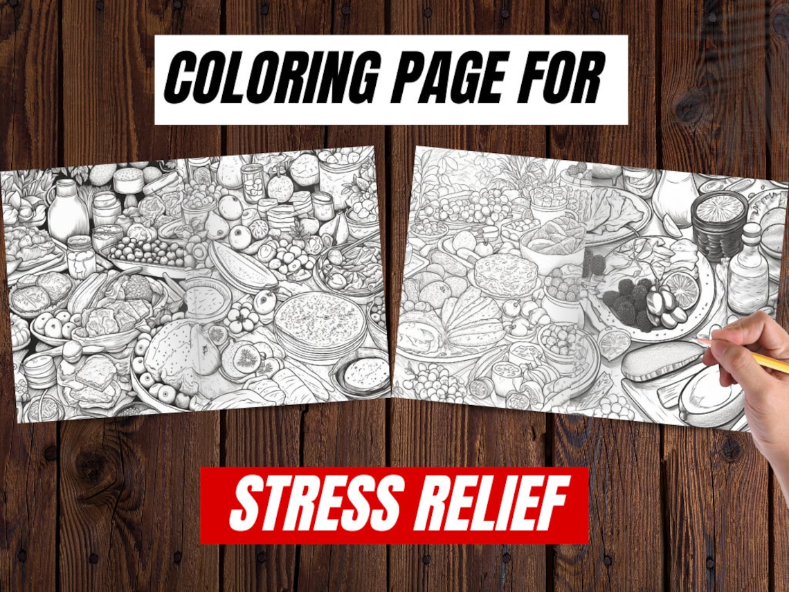 Food Coloring Pages INSTANT DOWNLOAD Printable Coloring Pages Coloring ...