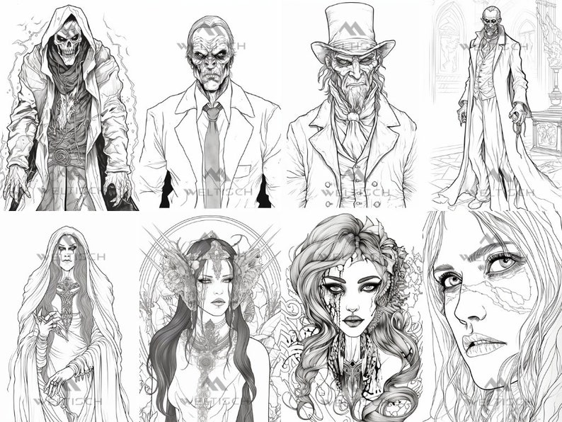 Horror Coloring Pages Horror Png Coloring Pages Printable Coloring Book ...