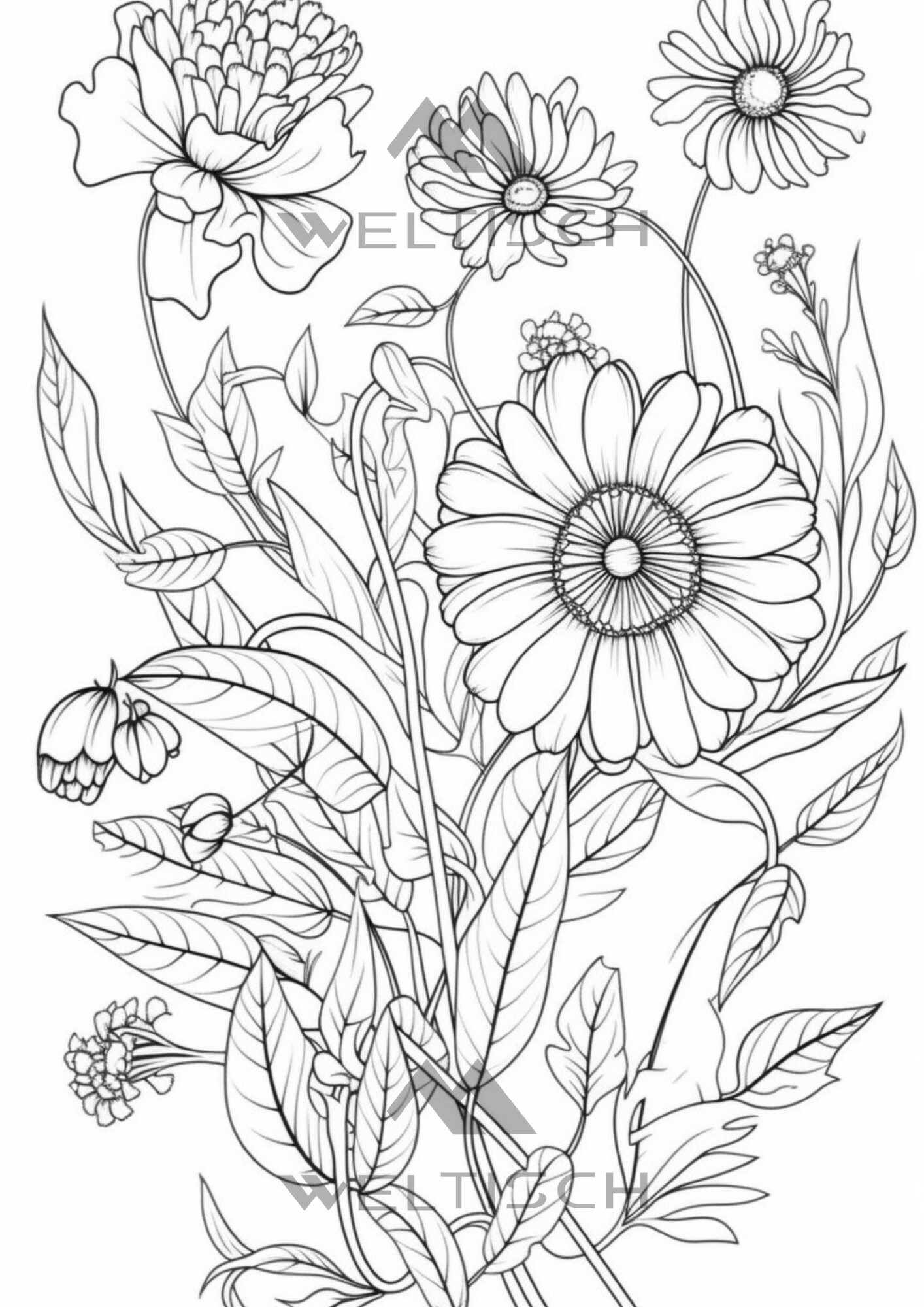 Floral Coloring Pages | Adult Coloring Pages | Coloring Pages Printable ...