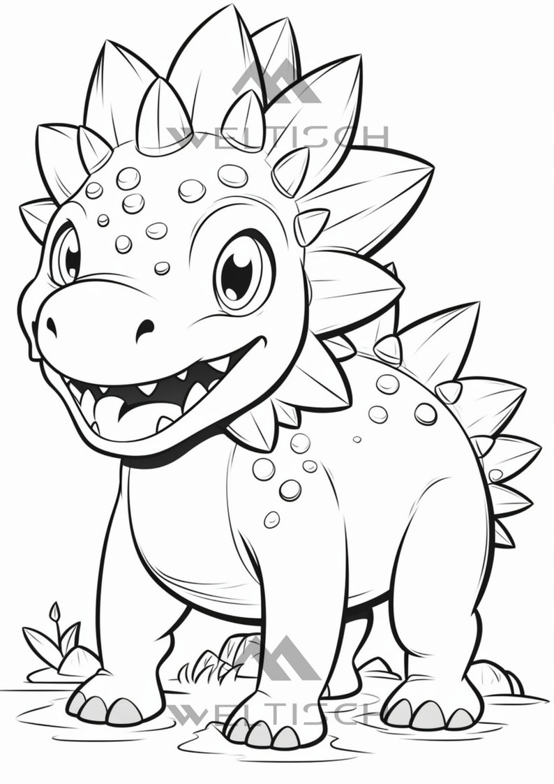 Dinosaur Coloring Pages Dinosaur Svg Dinosaur Birthday - Etsy