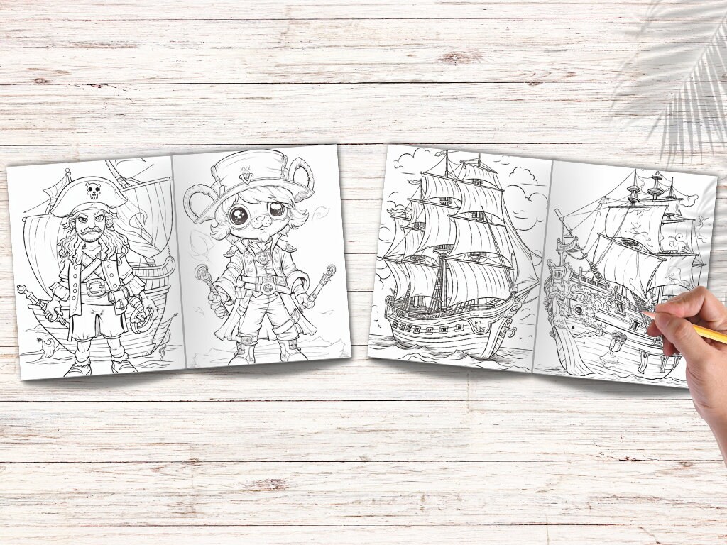 Pirate Coloring Pages | INSTANT DOWNLOAD | Printable Coloring Pages ...
