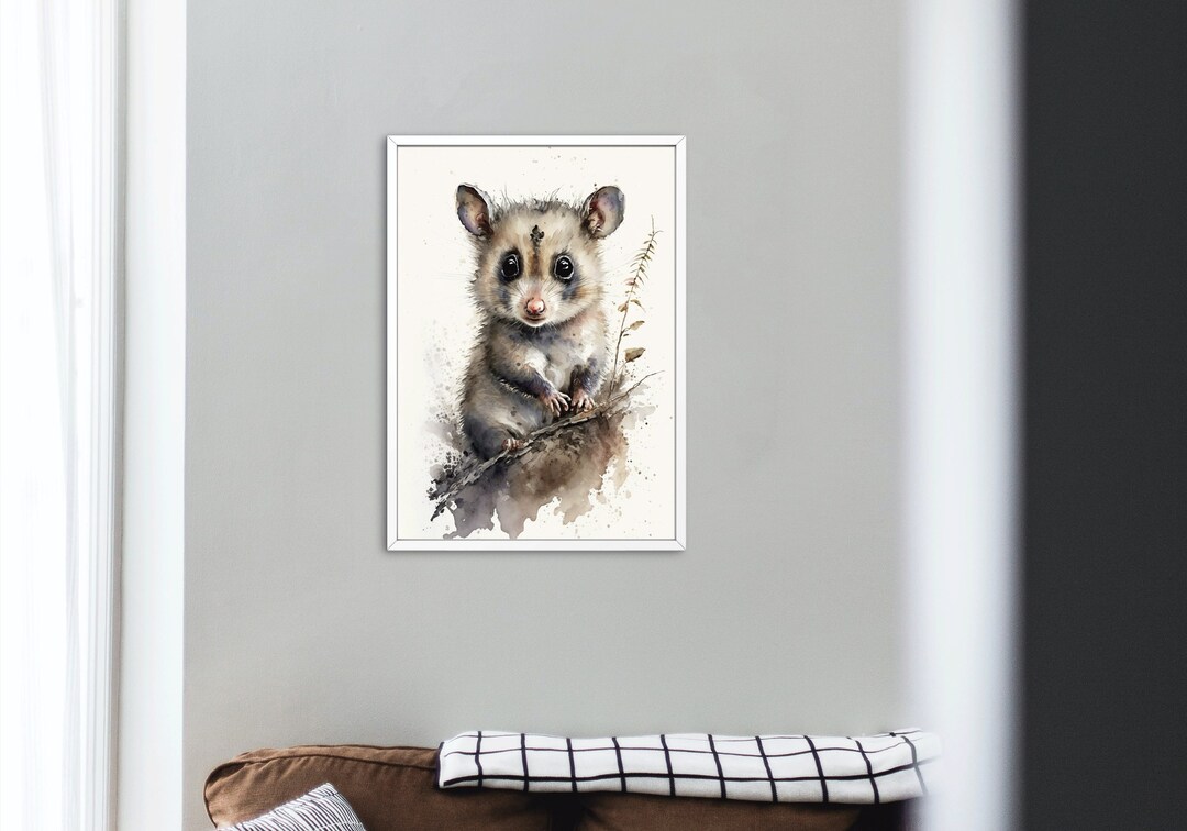 Watercolor Baby Opossum Gift | Nursery Mobile | Opossum Baby Shower ...