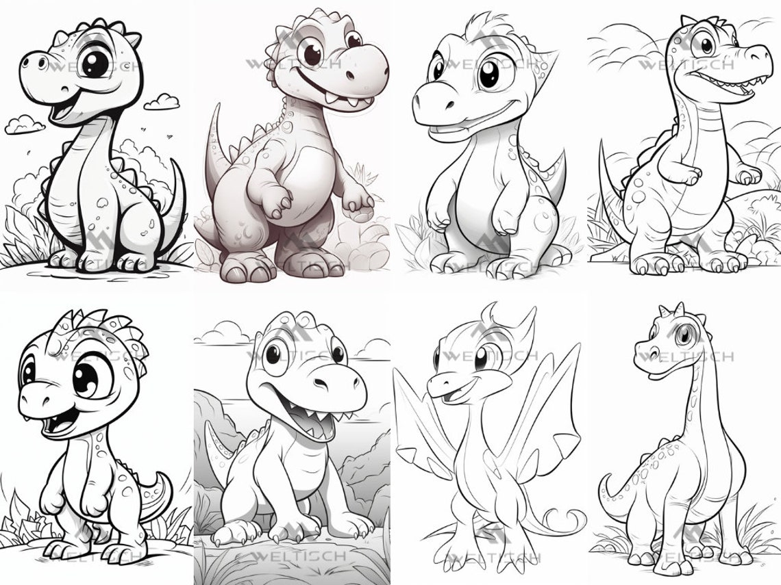 Dinosaur Coloring Pages Dinosaur Svg Dinosaur Birthday - Etsy