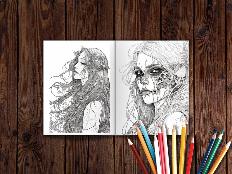 Horror Coloring Pages INSTANT DOWNLOAD Printable Coloring - Etsy