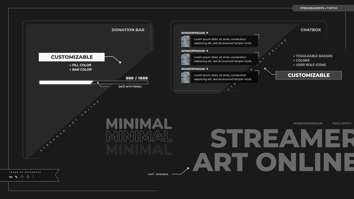 Streamer Art Online Chatbox Stream Goal Widgets | Tech-ui Minimal ...