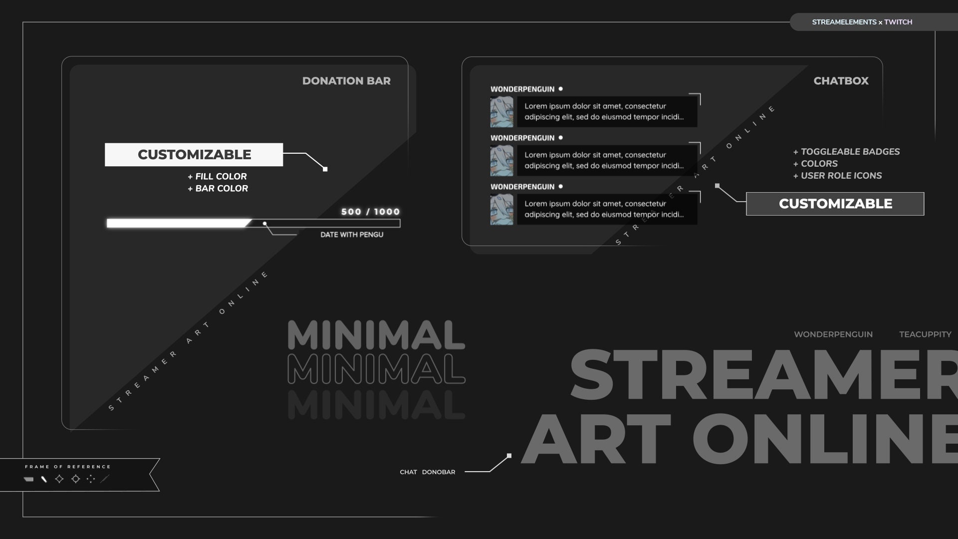 Streamer Art Online Chatbox Stream Goal Widgets | Tech-ui Minimal ...