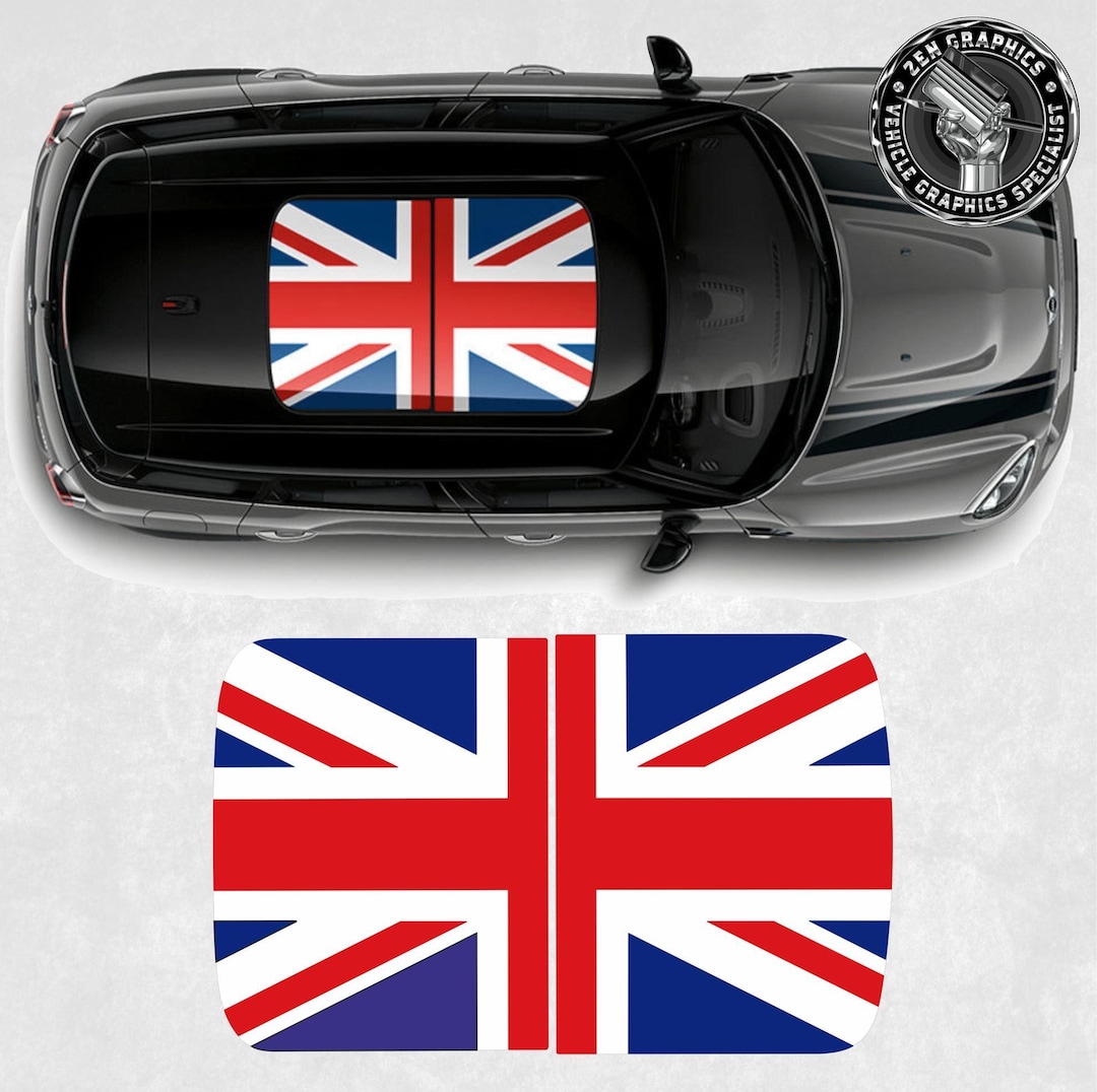 Union Jack Panoramic Glass Roof Graphics to Fit Mini F55 F56 F54 ...