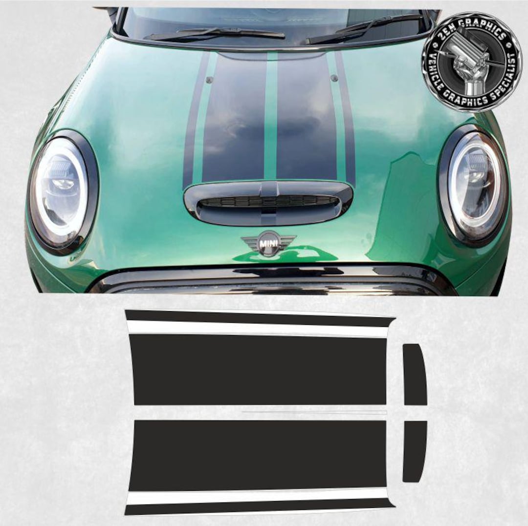 Bonnet Stripes for Mini F56 BEV Electric Cooper S Stickers Decals ...