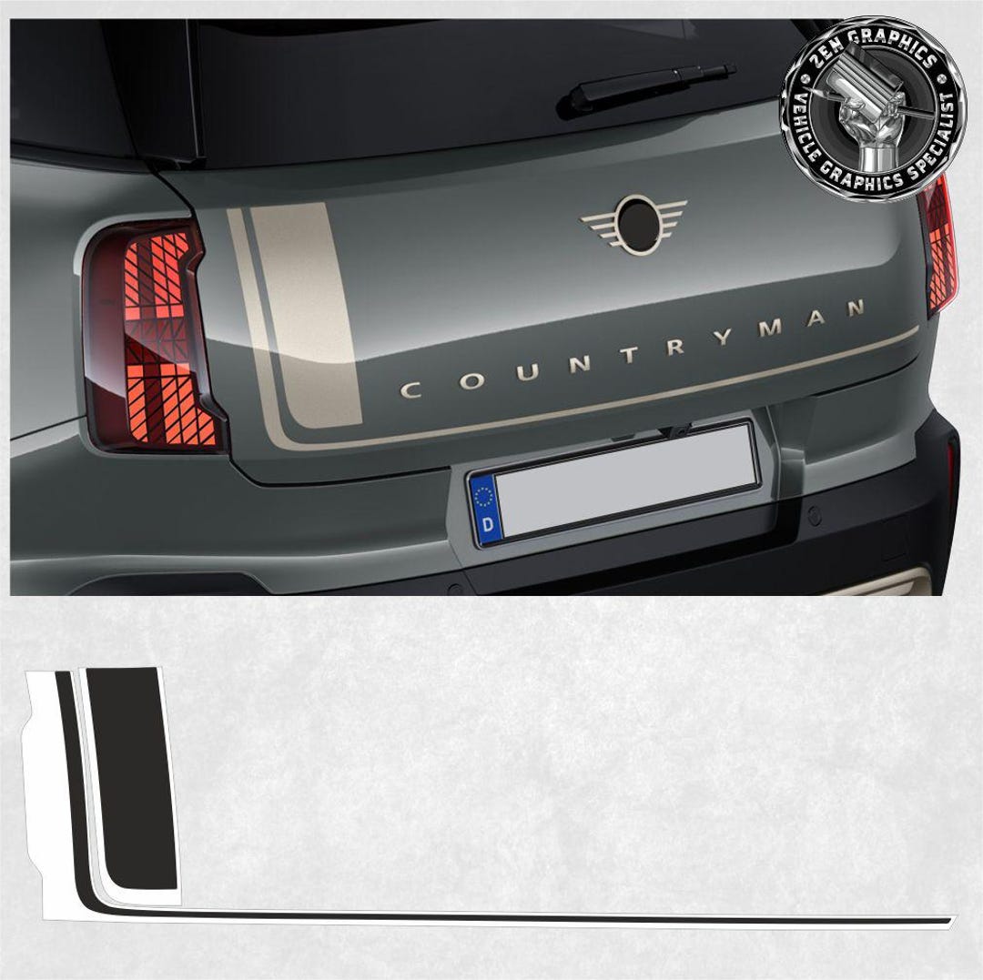 Favoured Rear Hatch Stripes to Fit Mini U25 Countryman Cooper S Works ...