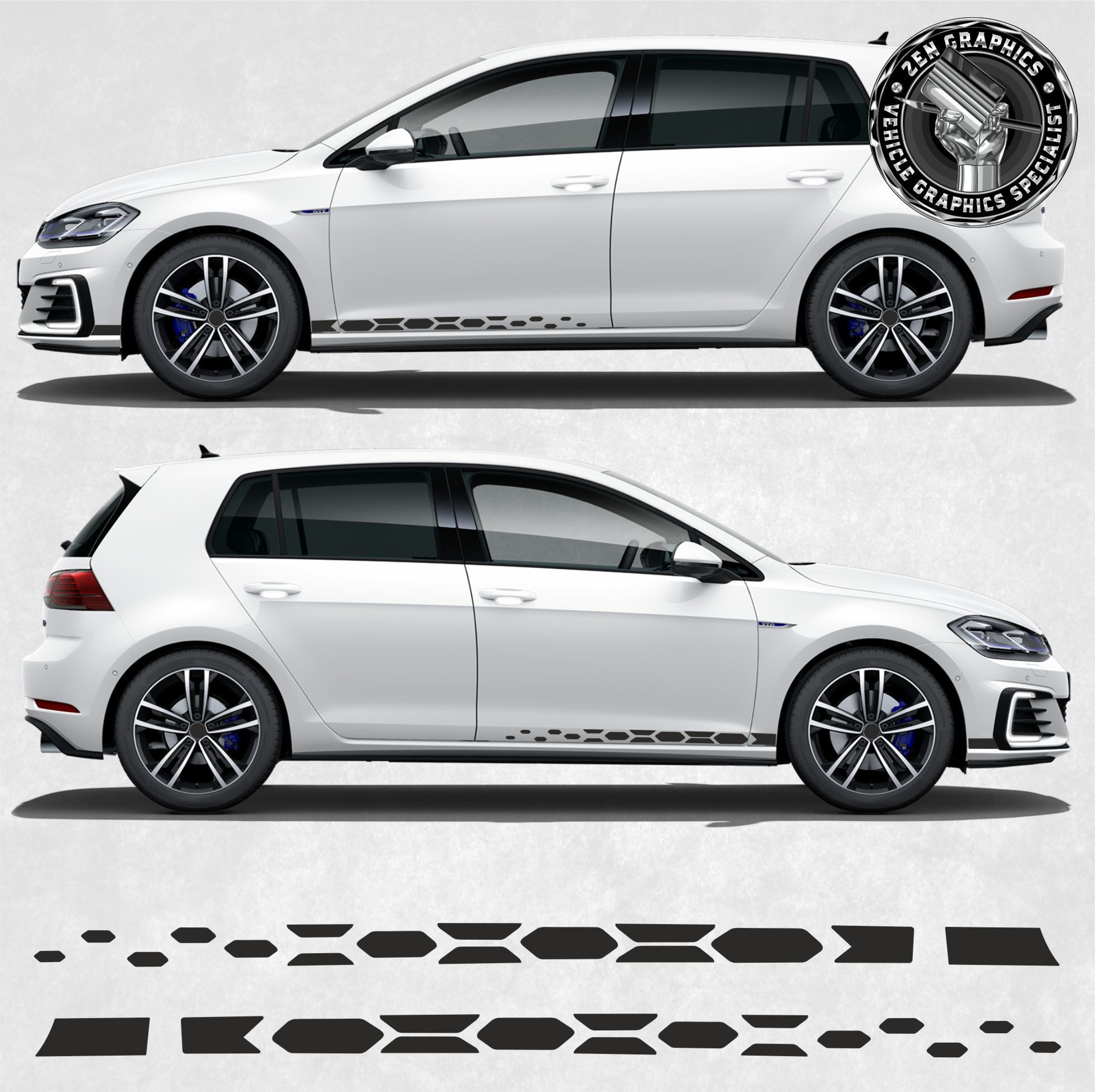 Side Stripes Kit to Fit Golf GTI MK7.5 Clubsport Style Stickers Decals ...