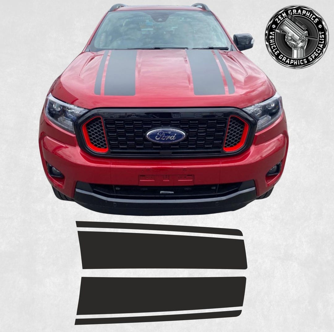 Bonnet Stripes to Fit Ford Ranger Stormtrak Graphics Stickers Foils ...