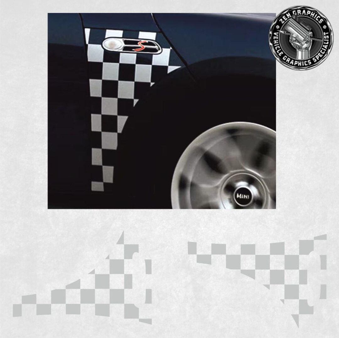 Scuttle Decals to Fit Mini R50 / R52 / R53 Cooper S Checkmate Stickers ...