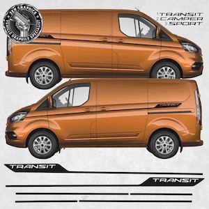 Side Stripes to Fit Ford Transit Custom Camper Sport Stickers Decals ...