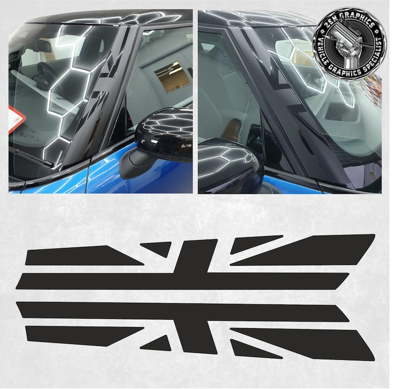 A Pillar Union Jacks to Fit 2024 Mini F65 5 Door Cooper S / JCW ...