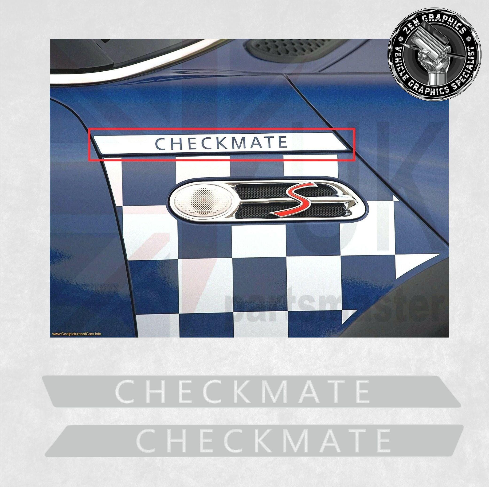 Scuttle Decals to Fit Mini R50 / R52 Cooper S Checkmate Stickers ...