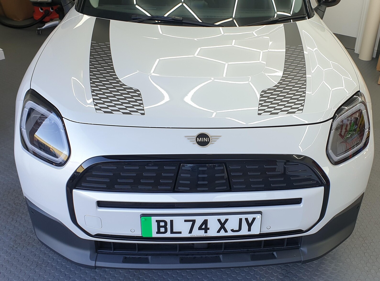 JCW Bonnet Stripes Black & Transparent OEM Spec for Mini Countryman U25 ...