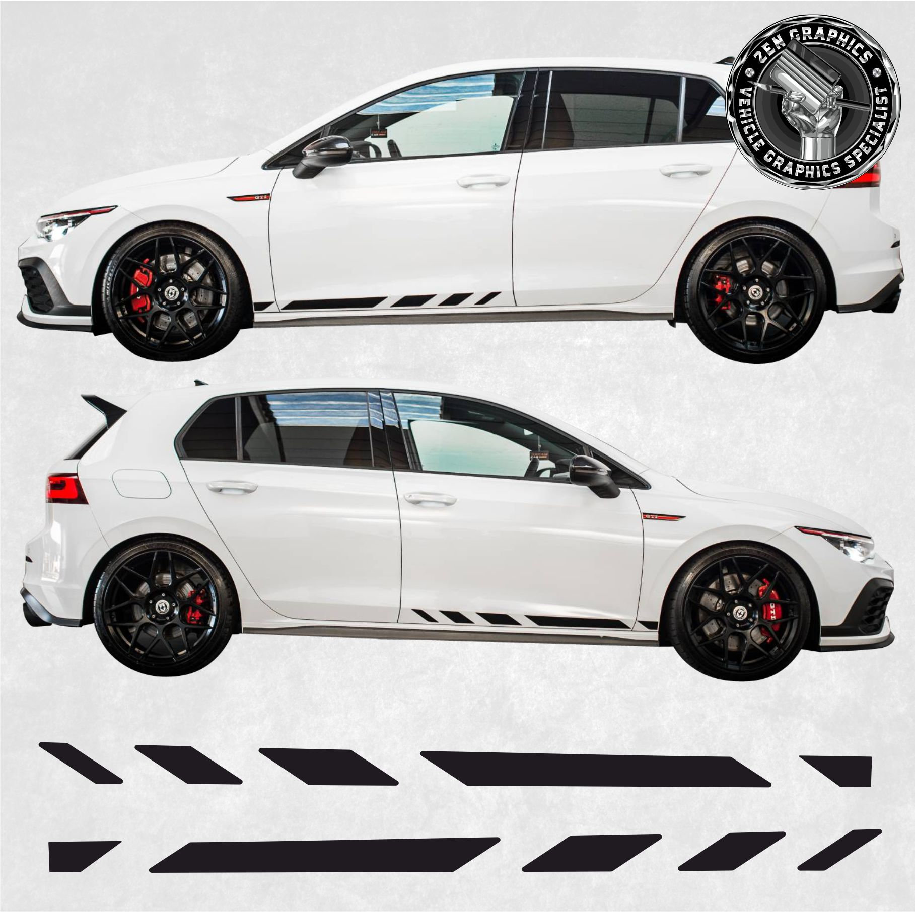 Side Stripes Kit to Fit Golf GTI MK8 Clubsport Style Stickers Decals ...