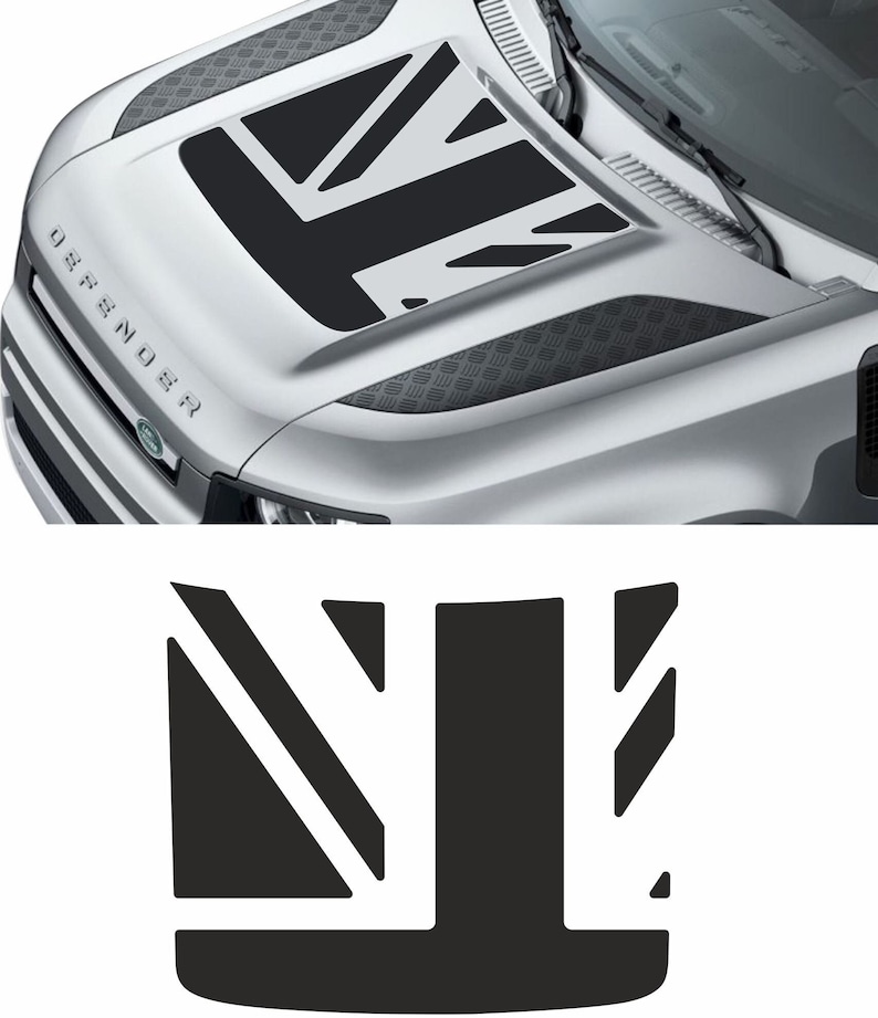 Union Jack Flag Bonnet Decal to Fit 2020+ Defender 90 / 110 - Front ...