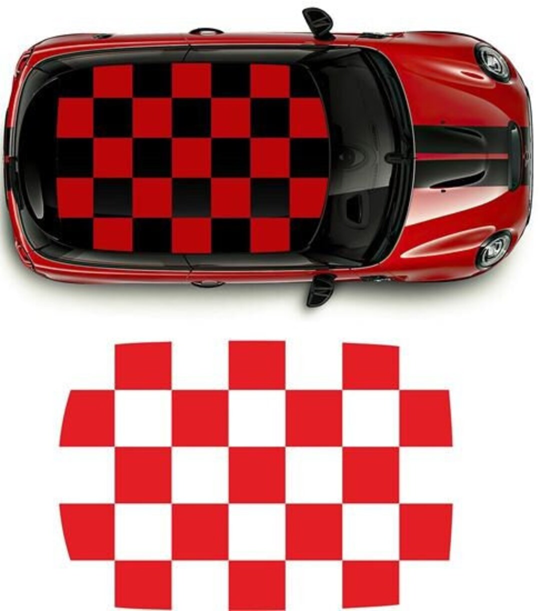 Roof Chequer Graphics to Fit Mini F56 Cooper Vinyls Decals Stickers PPF ...