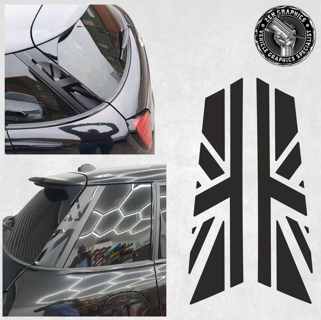 C Pillar Union Jacks to Fit 2024 Mini F65 5 Door Cooper S / JCW ...