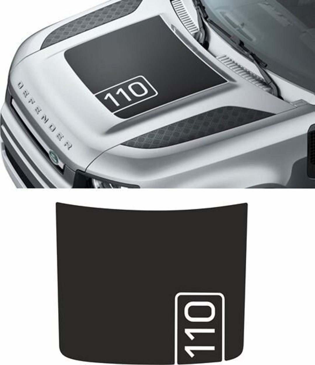 110 Bonnet Decal to Fit 2020+ Defender 110 - Front Vinyl Graphics ...