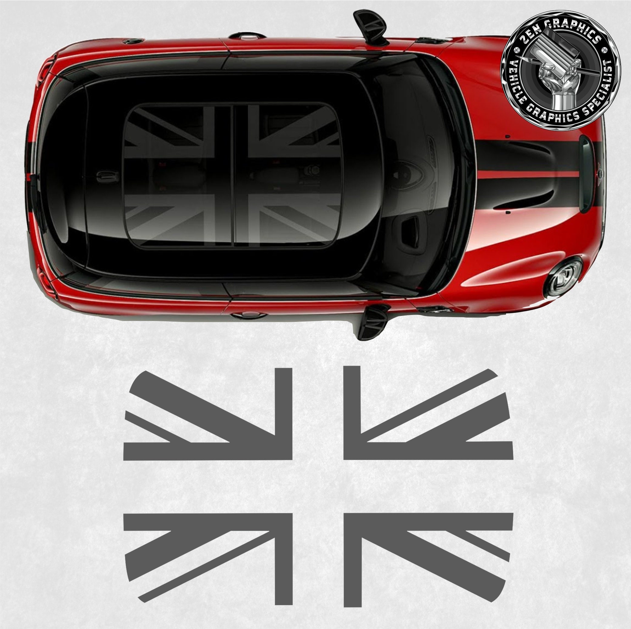 Panoramic Glass Roof Union Jack Graphics to Fit Mini F55 F56 F54 ...