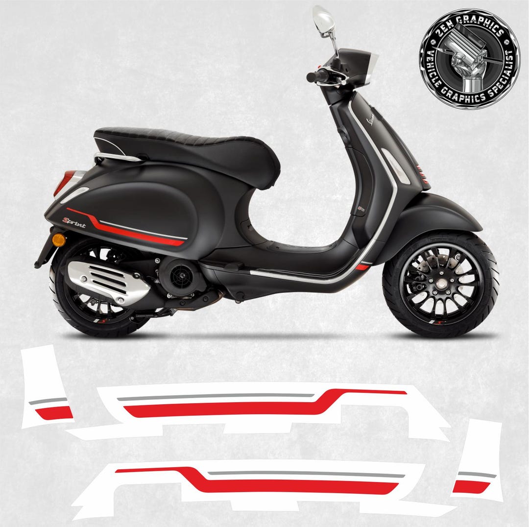 Stripes to Fit Vespa GTS Sprint 2020 - 2022 Stickers Graphics Wrap ...